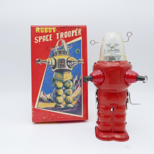 Robot Space Trooper - Friction - Robot Métal vintage en boite - Schylling